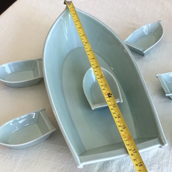 Dining | Beautiful Boat Shaped Ceramic Serving Bowl With 6 Side Dishes ...